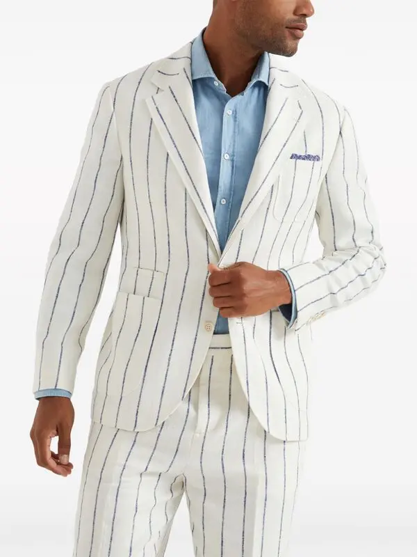 Brunello Cucinelli Striped Single-breasted Blazer