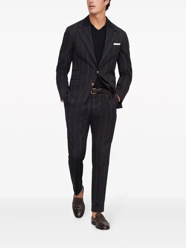 Brunello Cucinelli Stripe-pattern Wool-blend Blazer