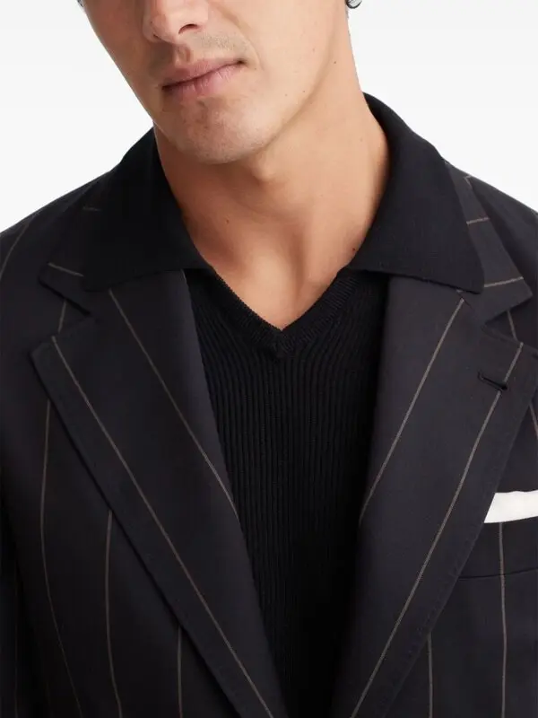Brunello Cucinelli Stripe-pattern Wool-blend Blazer