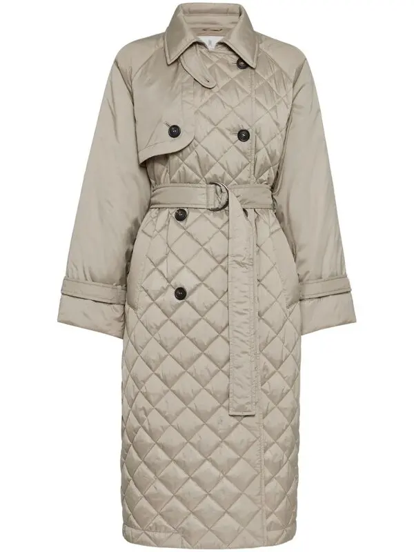 Brunello Cucinelli Quilted Belted Trench Coat