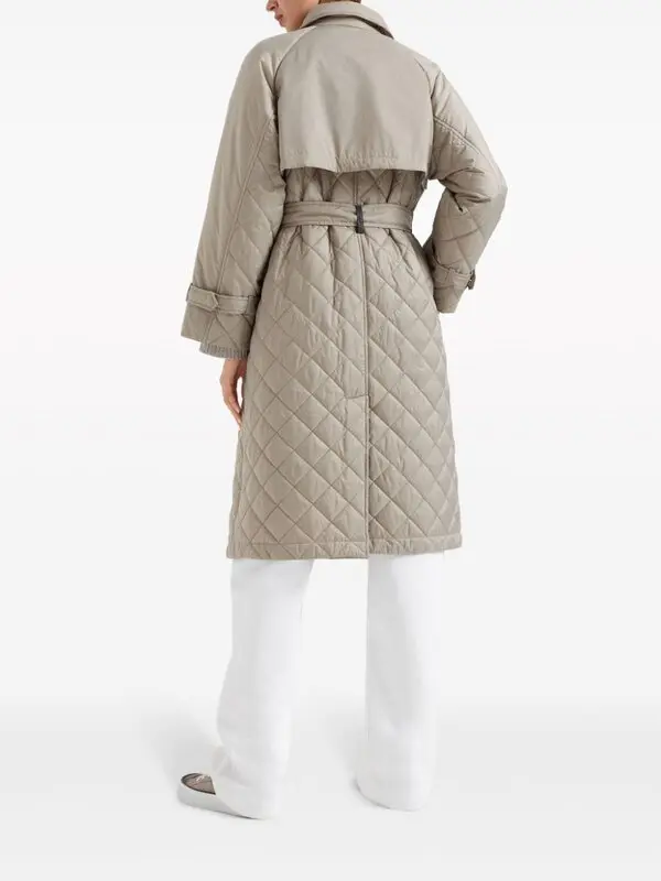 Brunello Cucinelli Quilted Belted Trench Coat