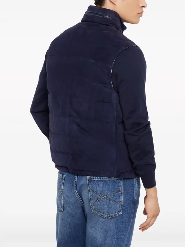 Brunello Cucinelli High-neck Padded Gilet - Blue