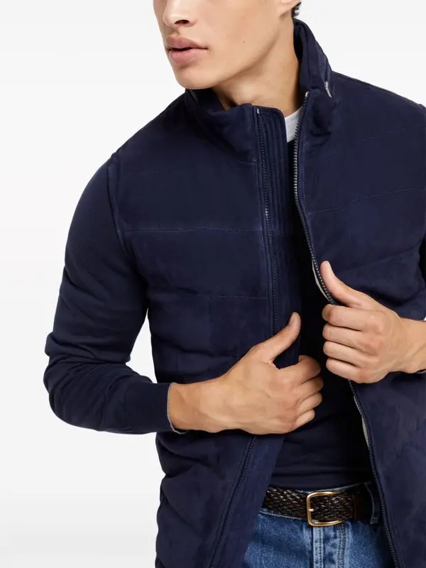 Brunello Cucinelli High-neck Padded Gilet - Blue