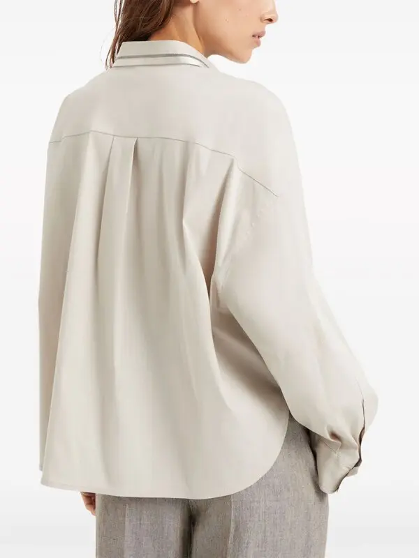 Brunello Cucinelli Appliqué-detail Long-sleeve Shirt