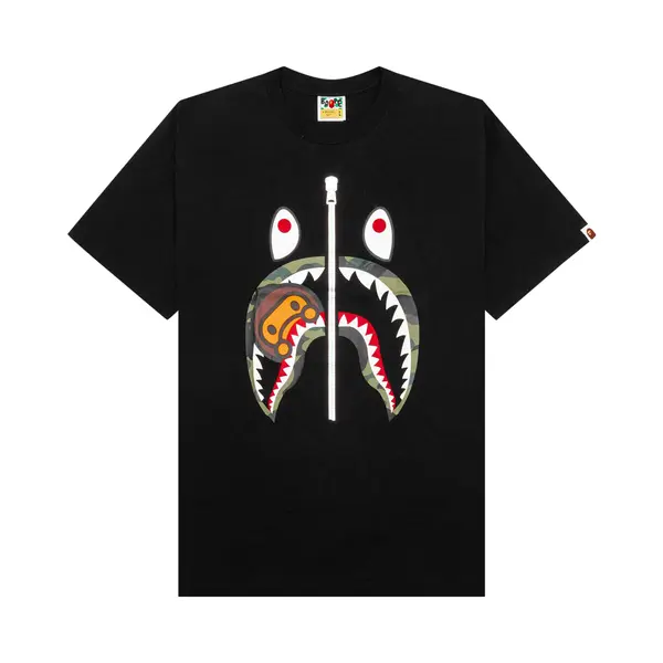 A BATHING APE 1st Camo Milo Shark Tee /green - Black