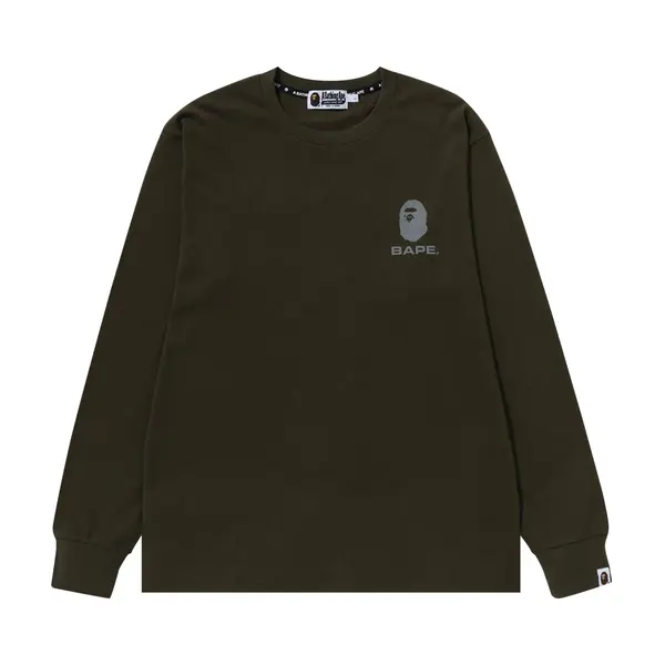 A BATHING APE Reflective Print Long-sleeve Tee 'olive Drab - Green
