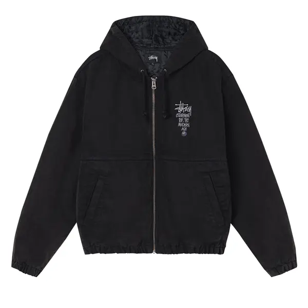 StüSsy Canvas Insulated Work Jacket In Black | Editorialist