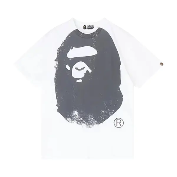 A BATHING APE Overprinted Ape Head Tee