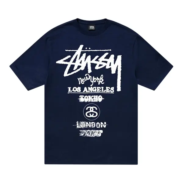 StÜssy Tour Tee 'navy - Blue
