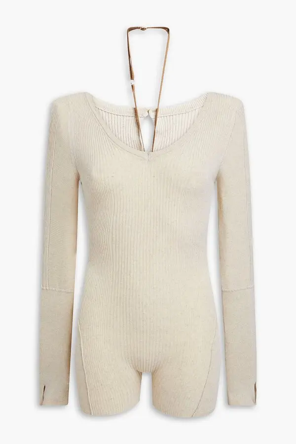 Jacquemus Cielo Ribbed-knit Playsuit