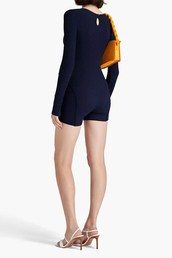 Jacquemus Cielo Ribbed-knit Playsuit