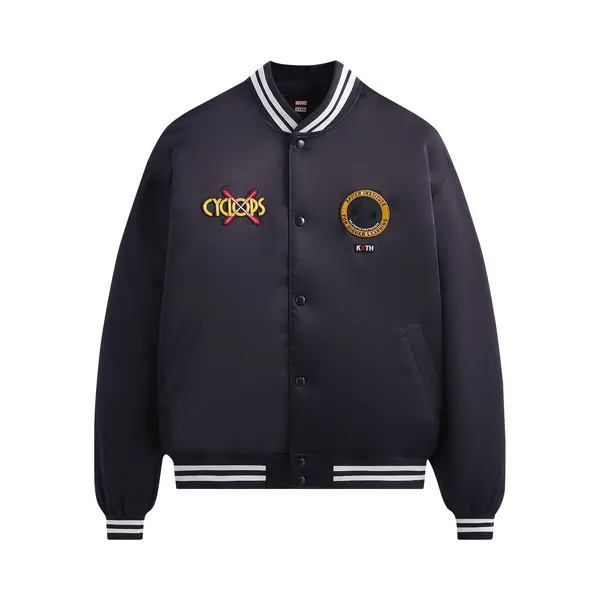 Kith For X-men Cyclops Satin Bomber Jacket - Black