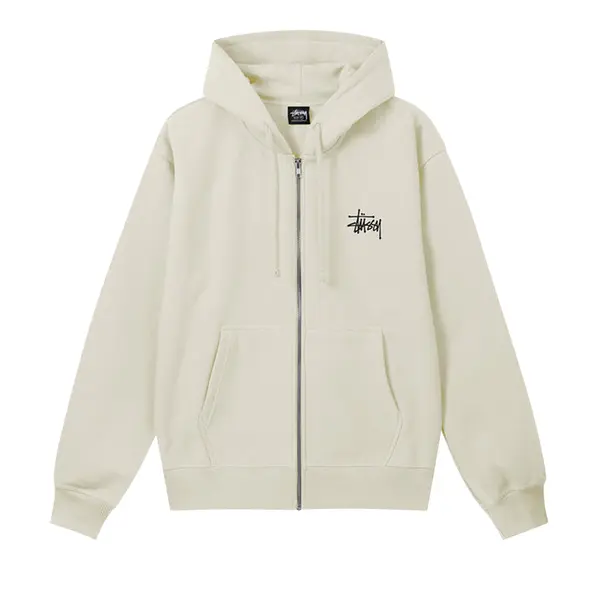 StÜssy Basic Zip Up Hoodie - Cream