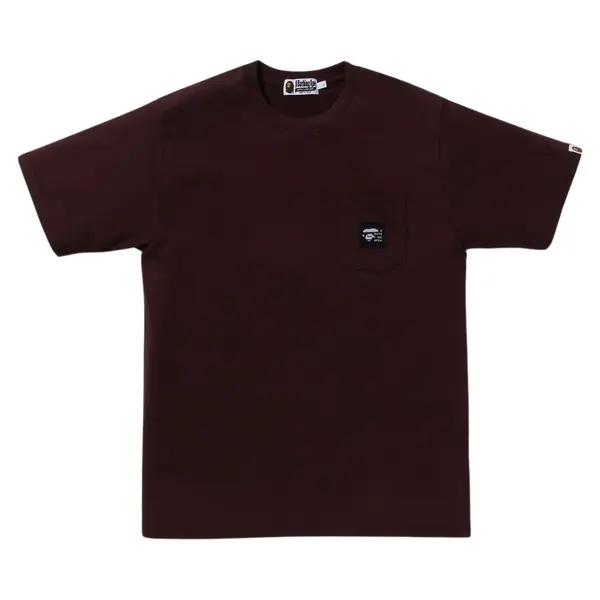 A BATHING APE Label Pocket Tee 'burgundy