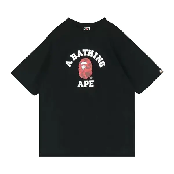 A BATHING APE Color Camo College Tee /red - Black