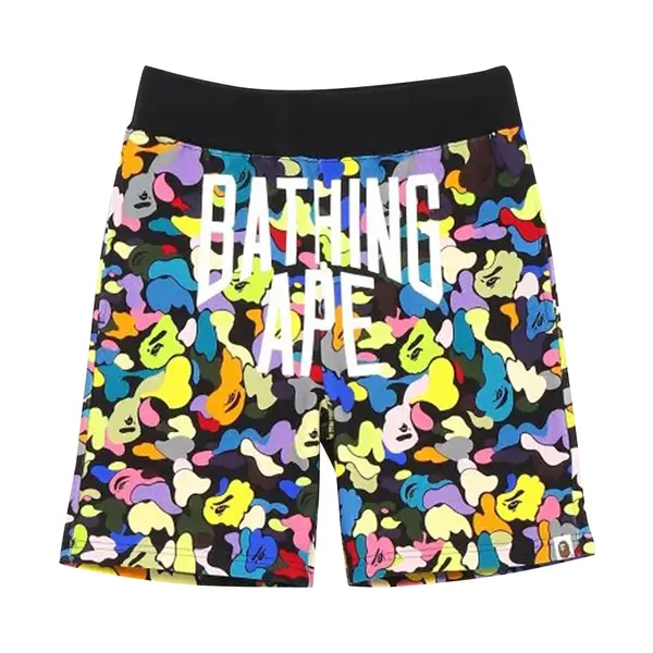 A BATHING APE Multi Camo Nyc Logo Sweat Shorts