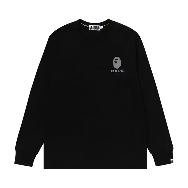 A BATHING APE Reflective Print Long-sleeve Tee - Black