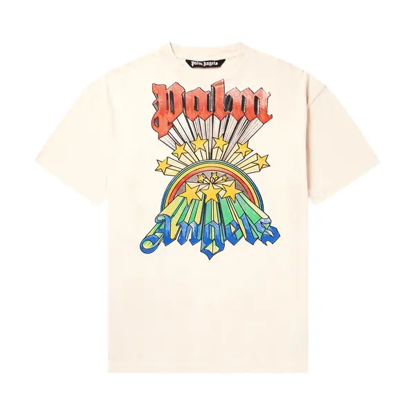 Palm Angels Rainbow Tee - White