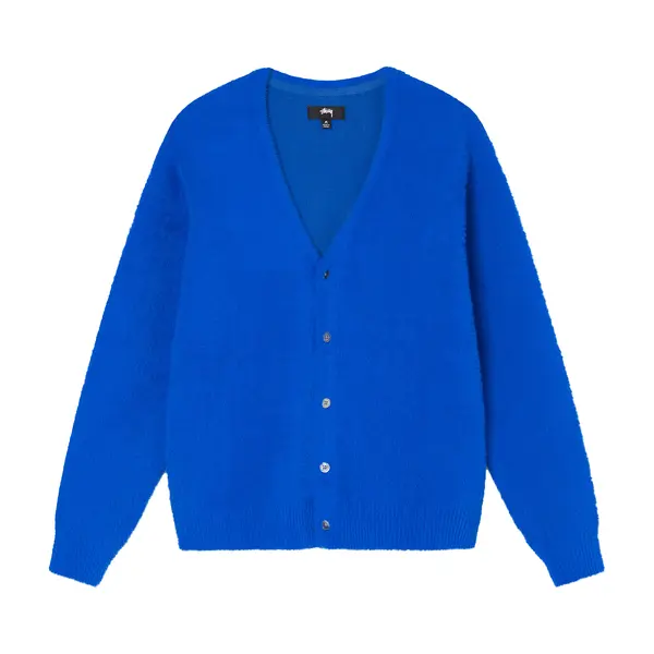 StüSsy Shaggy Cardigan - Blue | Editorialist