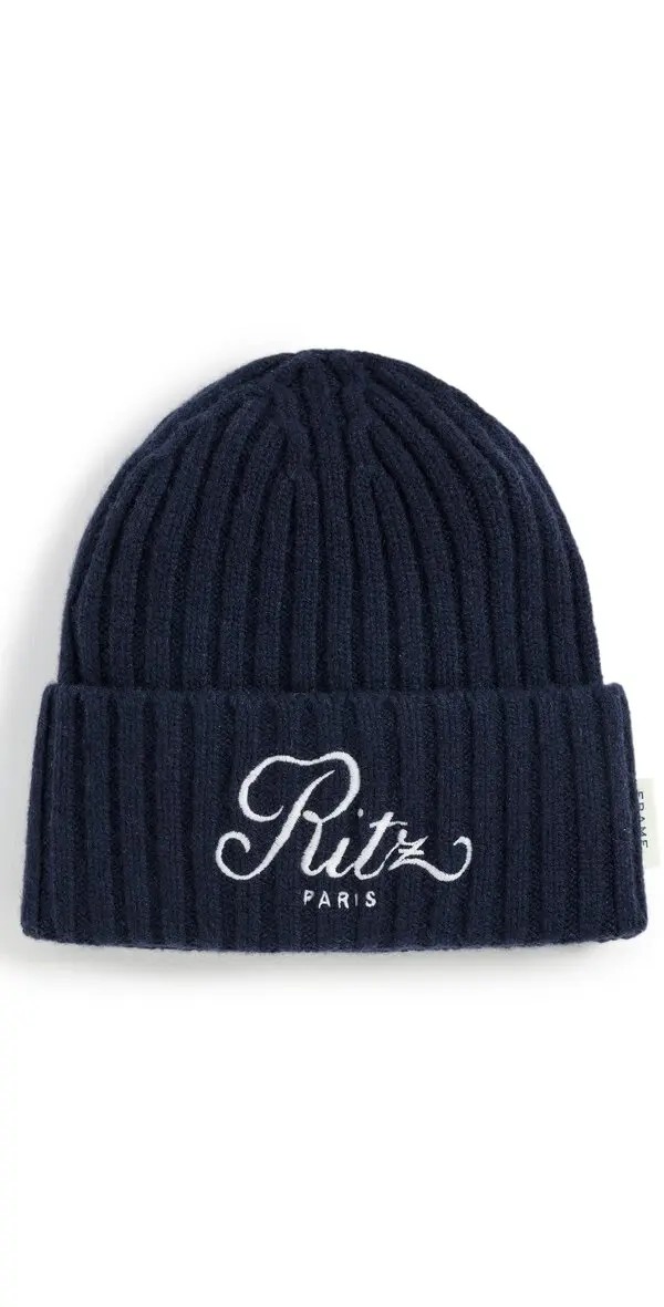 FRAME X Ritz Paris Cashmere Beanie - Navy