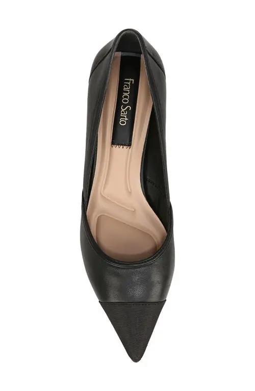 Franco Sarto Darcy Pointed Toe Kitten Heel Pump - Black