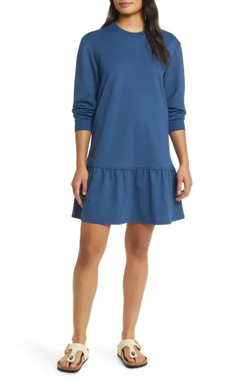 drop waist sweatshirt dress Drop Waist Sweatshirt Dress-Bluejay Embroidery main image 0