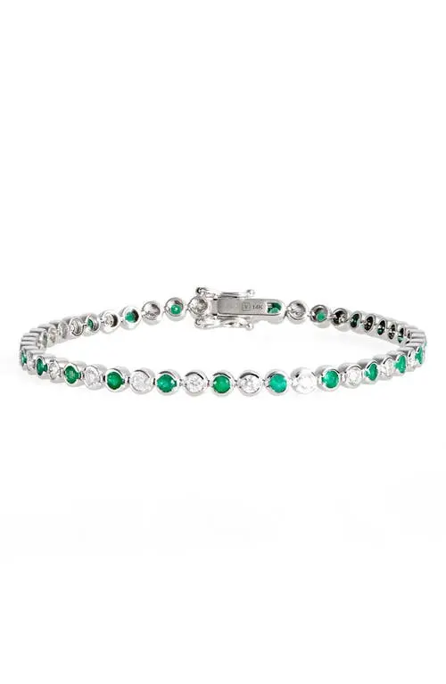 VALANI ATELIER Emerald And Diamond Tennis Bracelet - White Gold/ Emerald/ Diamond