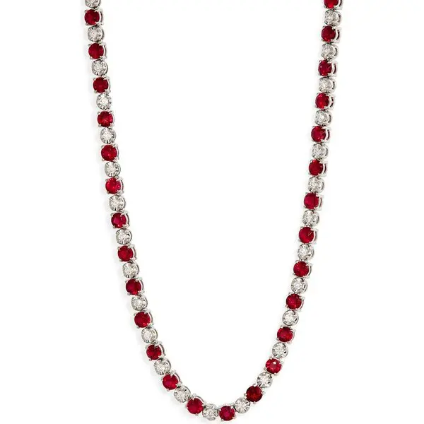 VALANI ATELIER Ruby & Diamond Eternity Necklace - White Gold/ruby/diamond