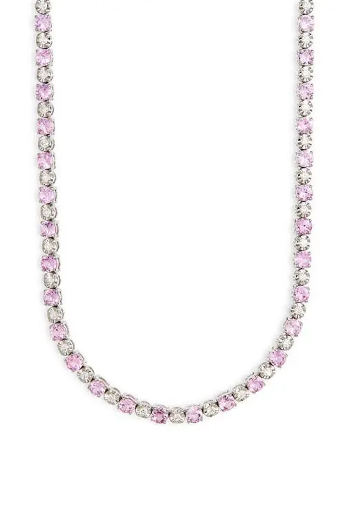 VALANI ATELIER Pink Sapphire And Diamond Eternity Necklace - White Gold/sapphire/diamond