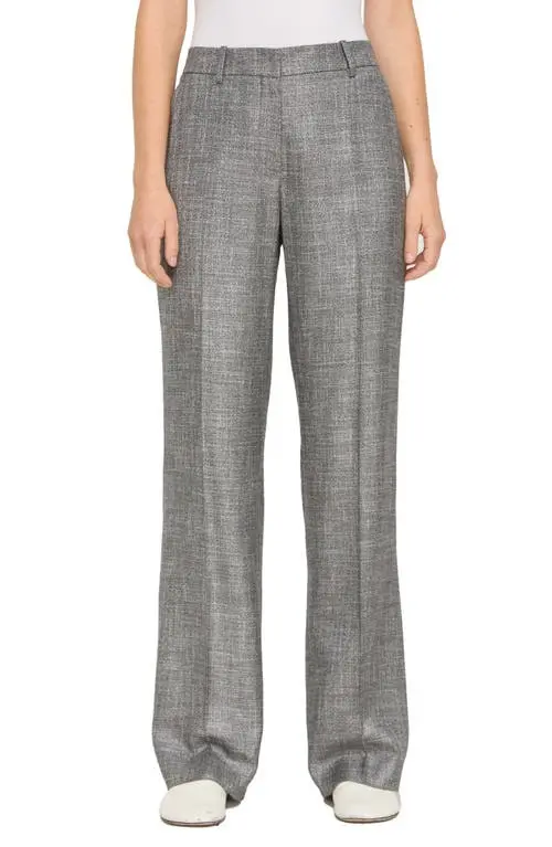 Lafayette 148 New York Gates Twill Straight Leg Trousers - Black Multi