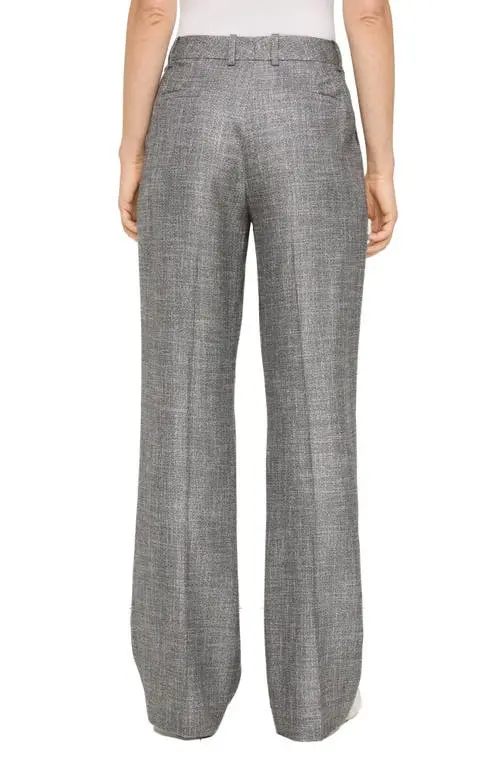 Lafayette 148 New York Gates Twill Straight Leg Trousers - Black Multi