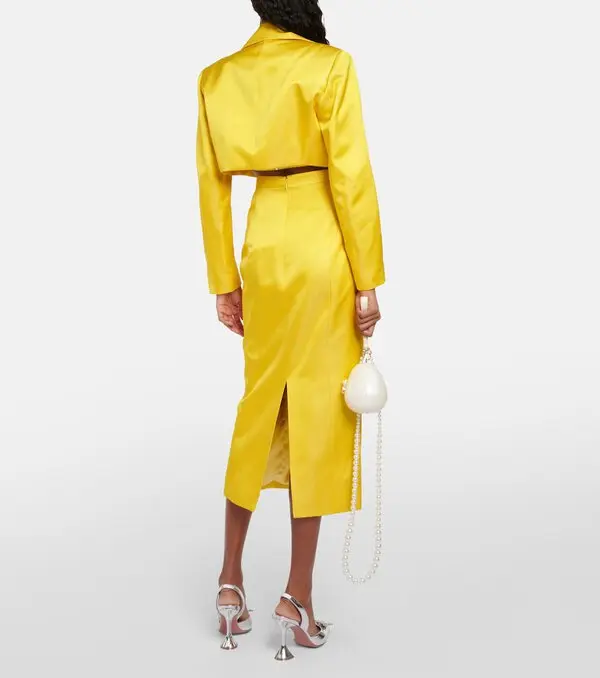 MISS SOHEE Embellished Jacket And Crop Top Set - Yellow