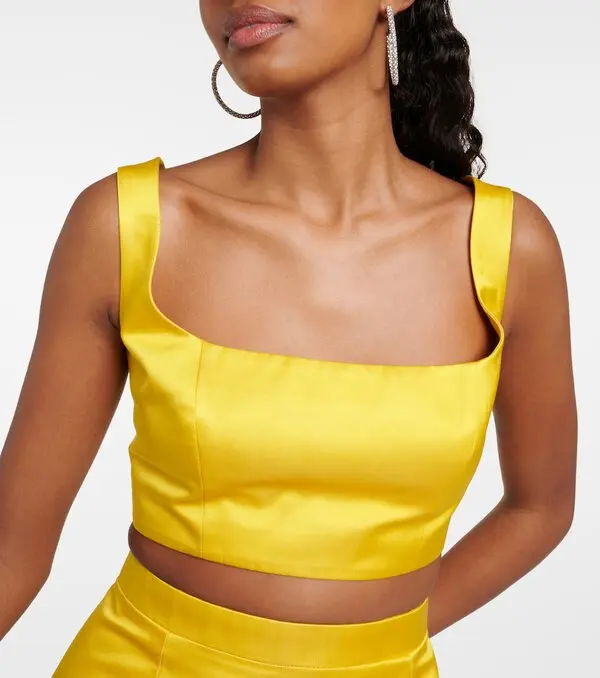 MISS SOHEE Embellished Jacket And Crop Top Set - Yellow
