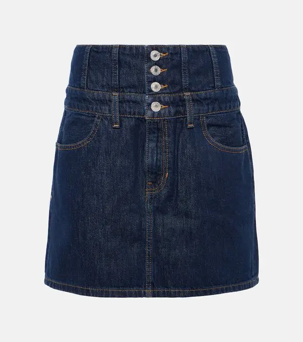 RE/DONE Corset High-rise Denim Miniskirt