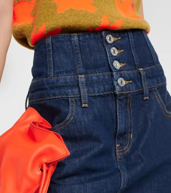 RE/DONE Corset High-rise Denim Miniskirt