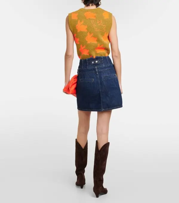 RE/DONE Corset High-rise Denim Miniskirt