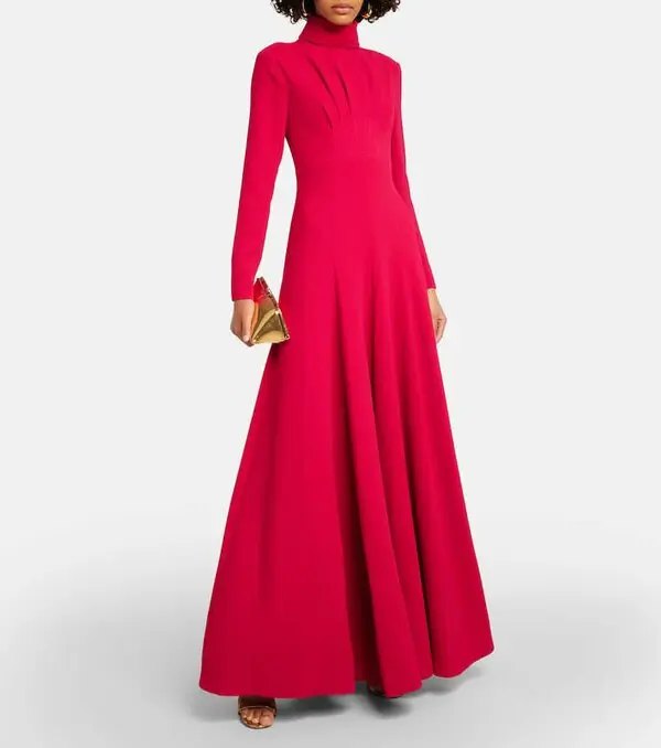EMILIA WICKSTEAD Oakley Pleated Crêpe Maxi Dress