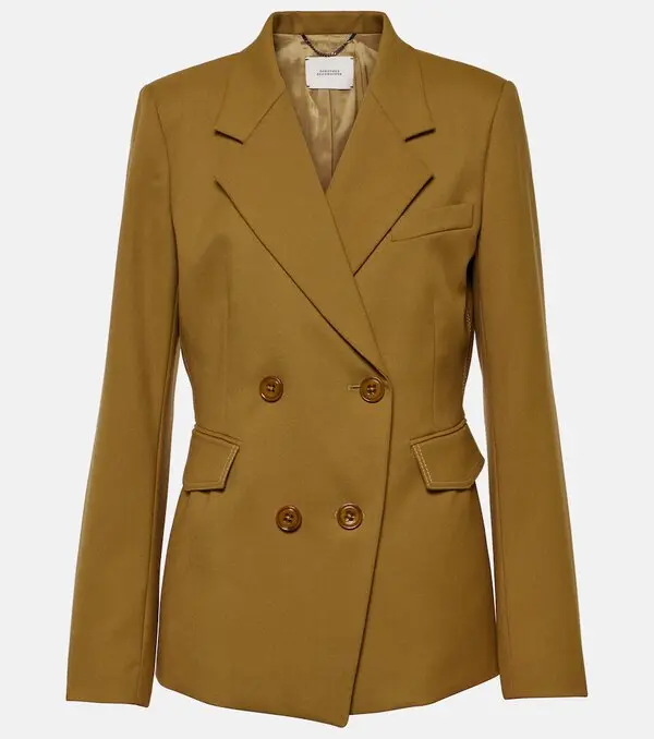 Dorothee Schumacher Double-breasted Blazer In Olive