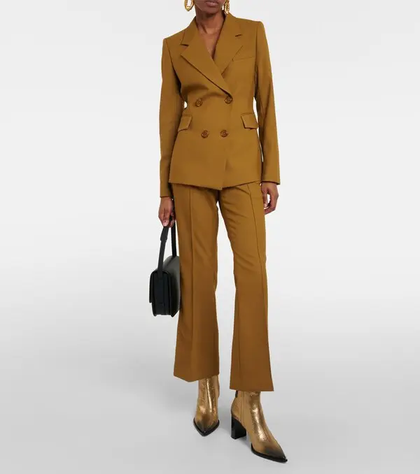 Dorothee Schumacher Double-breasted Blazer In Olive