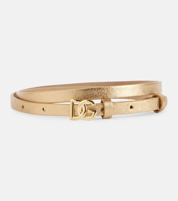 Dolce & Gabbana Dg Leather Belt - Gold