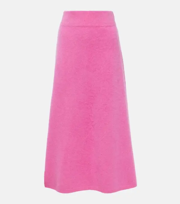 LISA YANG Asta High-rise Cashmere Midi Skirt - Pink