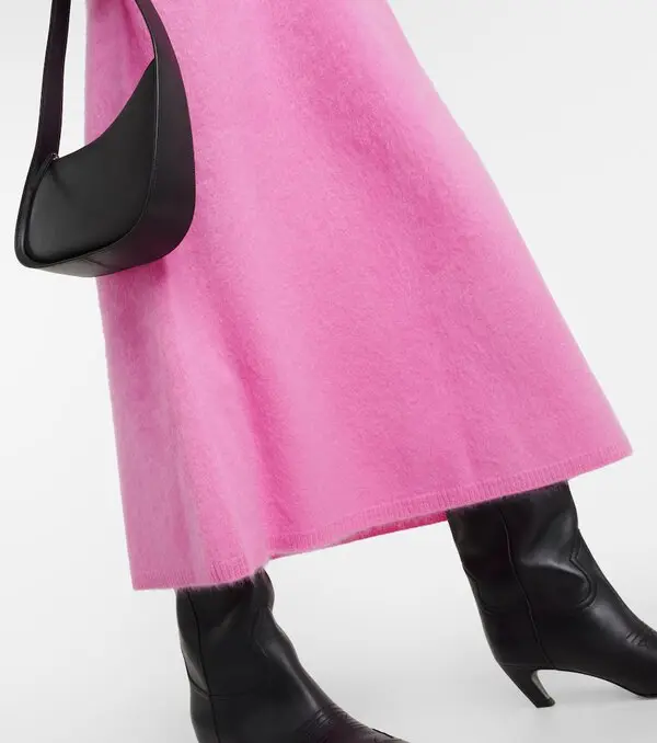 LISA YANG Asta High-rise Cashmere Midi Skirt - Pink