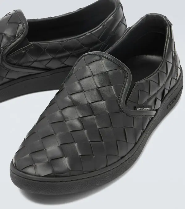 Bottega Veneta Sawyer Leather Slip-on Sneakers - Black