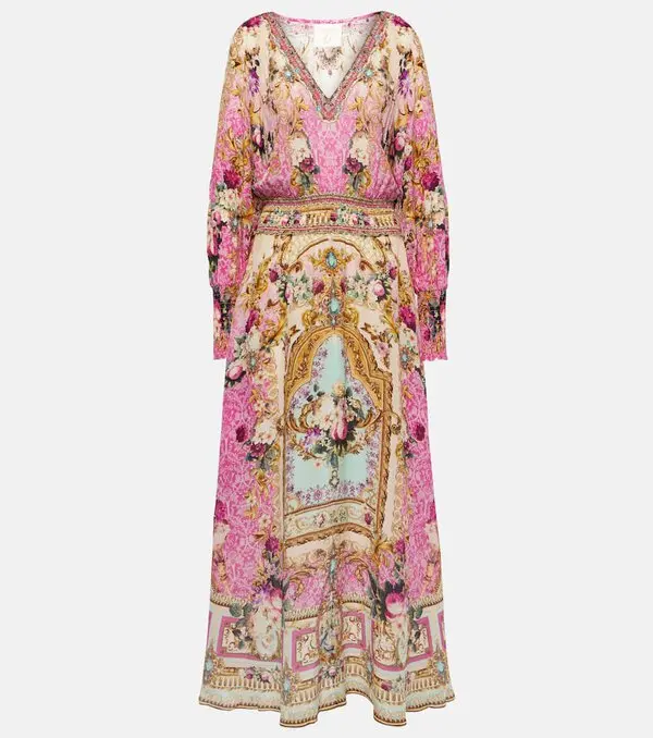 Camilla Floral Printed Silk Maxi Dress