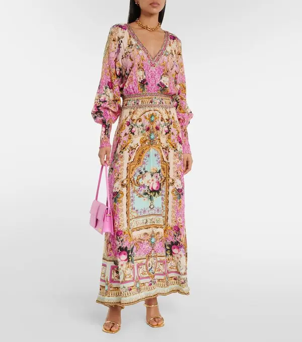 Camilla Floral Printed Silk Maxi Dress