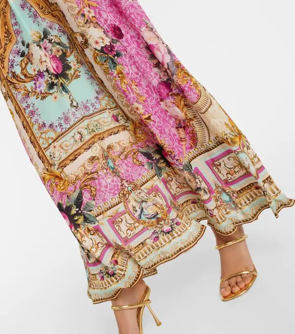 Camilla Floral Printed Silk Maxi Dress