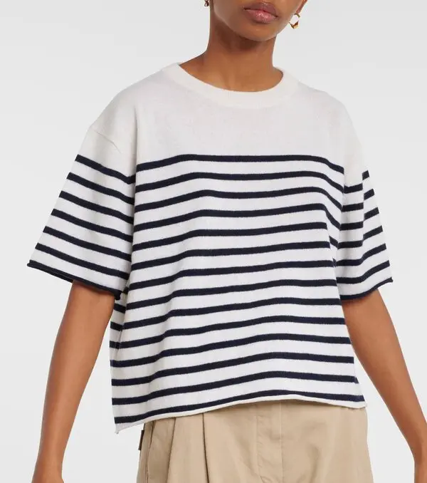 LISA YANG Cila Striped Cashmere T-shirt - Multicoloured
