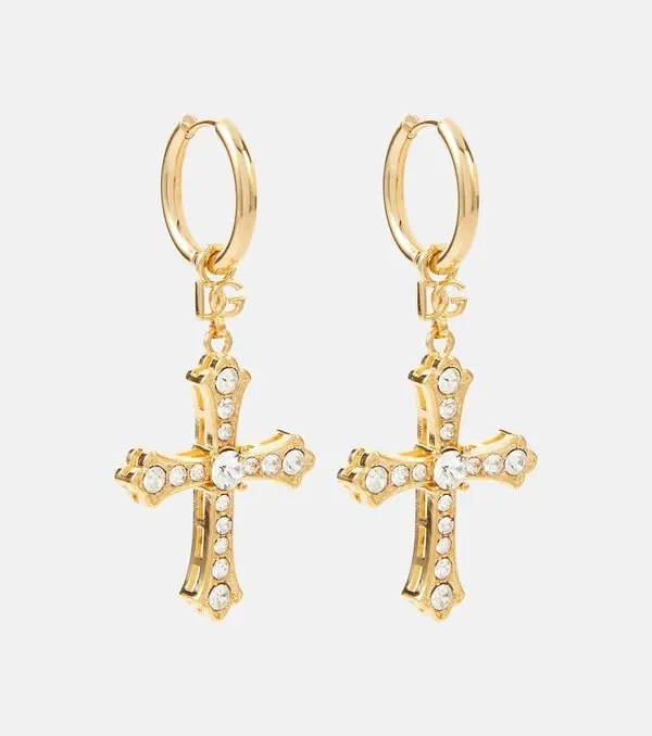 Dolce & Gabbana Crystal-embellished Drop Earrings - Gold