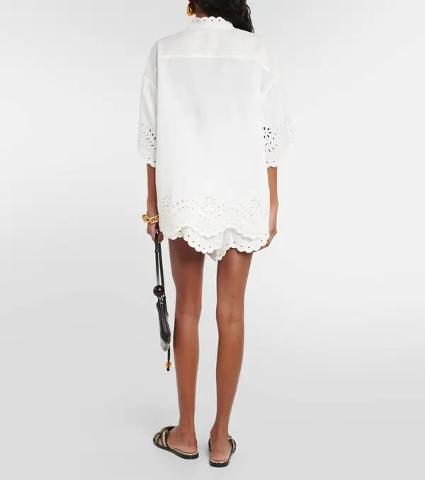 Zimmermann Junie Broderie Anglaise Linen Blouse