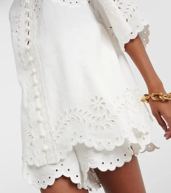 Zimmermann Junie Broderie Anglaise Linen Blouse